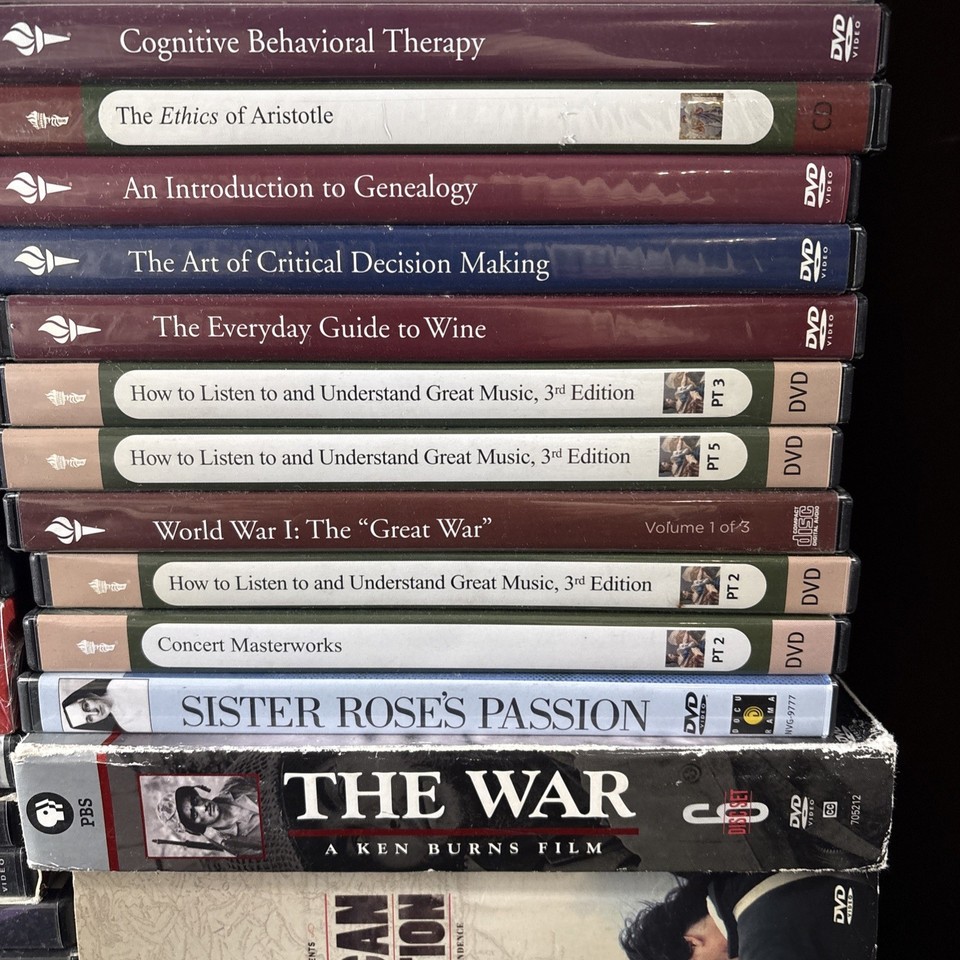 HUGE LOT OF DVDS GREAT COURSES PBS DOCUMENTARY INFORMATIONAL NEW YORK ...