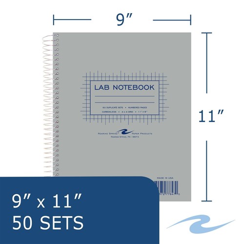 Roaring Spring Wirebound Spiral Science Lab Notebook, 12-Pack, 4x4 ...