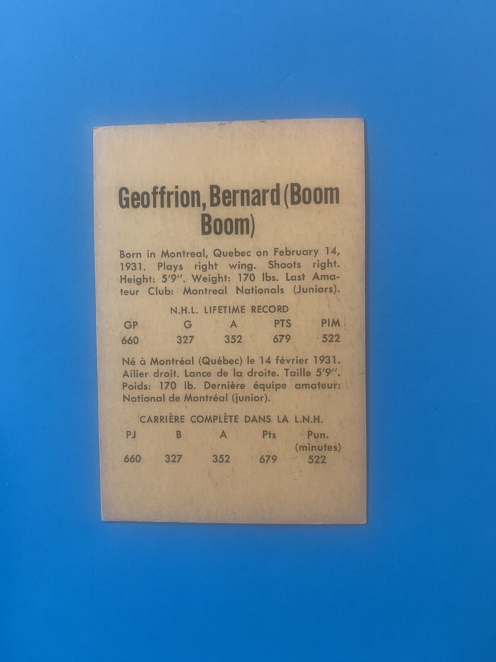 62/63 Parkhurst #48 Boom Boom Geoffrion Montreal Canadiens HOF EX-NM | eBay