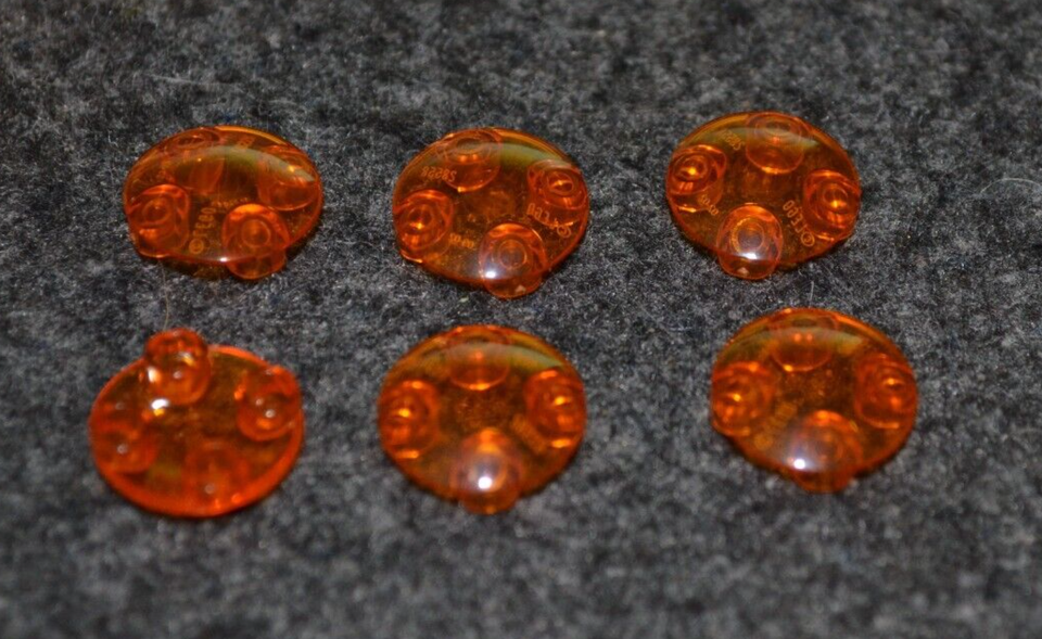 (6) 2x2 Orange Translucent Slider Inverted Dome Bricks ~ NEW Lego Parts ...