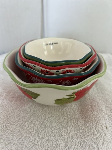 Pioneer Woman Measuring Cups Nesting Stackable Ceramic Measuring Bowls ...