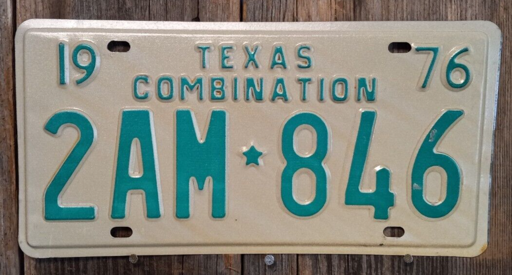 🐾 1976 TEXAS "COMBINATION" LICENSE PLATE (2AM-846) UNUSED NOS | eBay