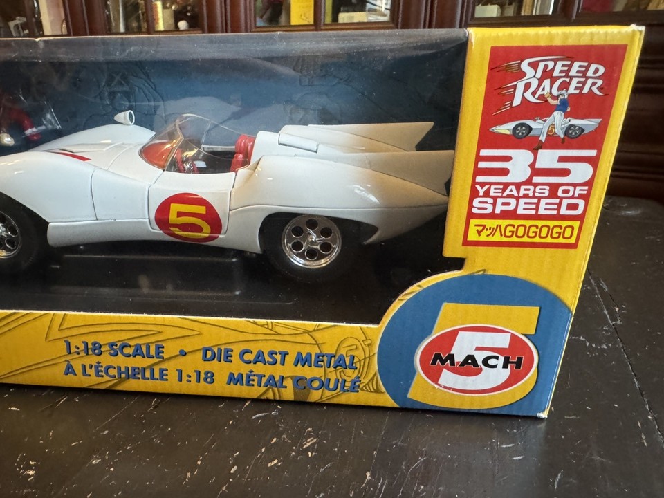 🔥Vintage 2003 35 Years Speed Racer Mach 5 w/Chim Chim - ERTL 1/18 ...