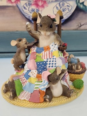 Charming Tails Fitz & Floyd Happiness Is Homemade Mouse Sewing Fig. No ...