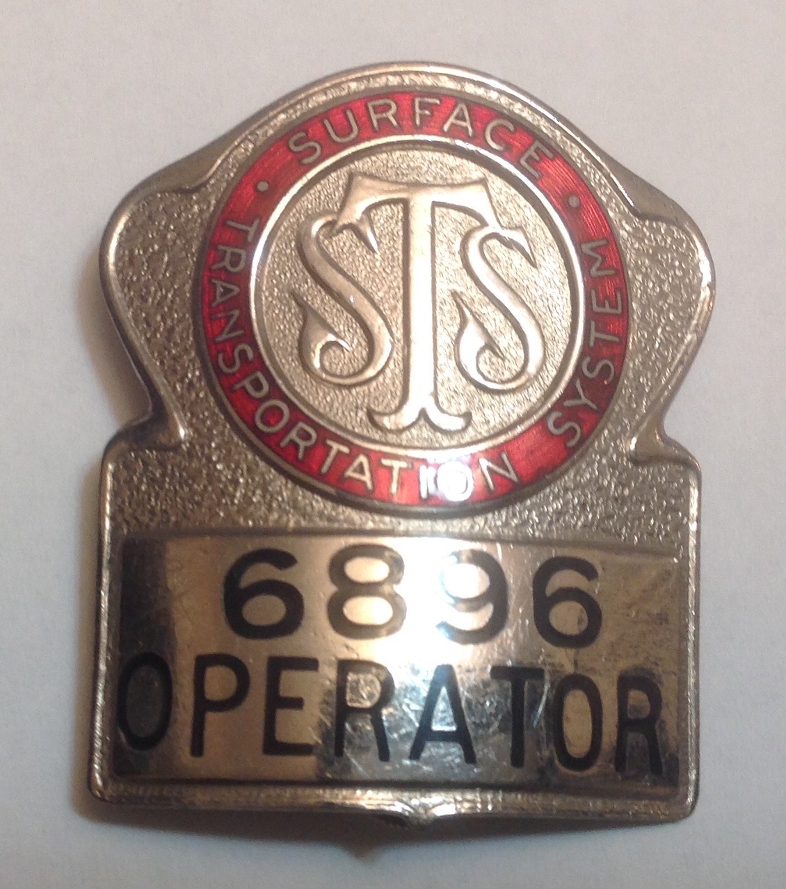 Vintage Surface Transportation STS Bus Operator Badge 6896 New York | eBay
