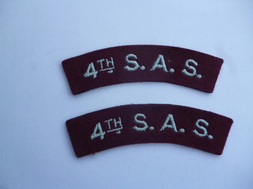 British Army 4th SAS Shoulder Title Pair - WW2 Pattern - Reproduction ...