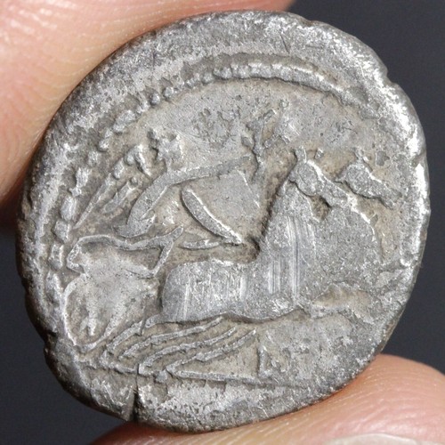 Chariot Coin Ancient Roman Republic Silver Denarius King Tatius 89BC ...