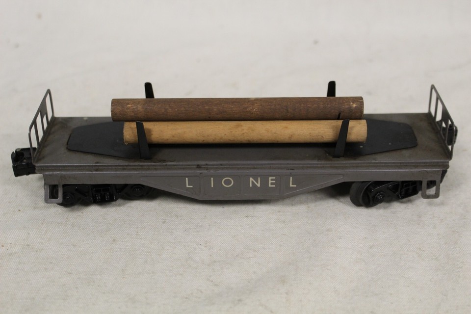 Lionel Log Carrier with Load in Gray Postwar O-Gauge B-7 | eBay