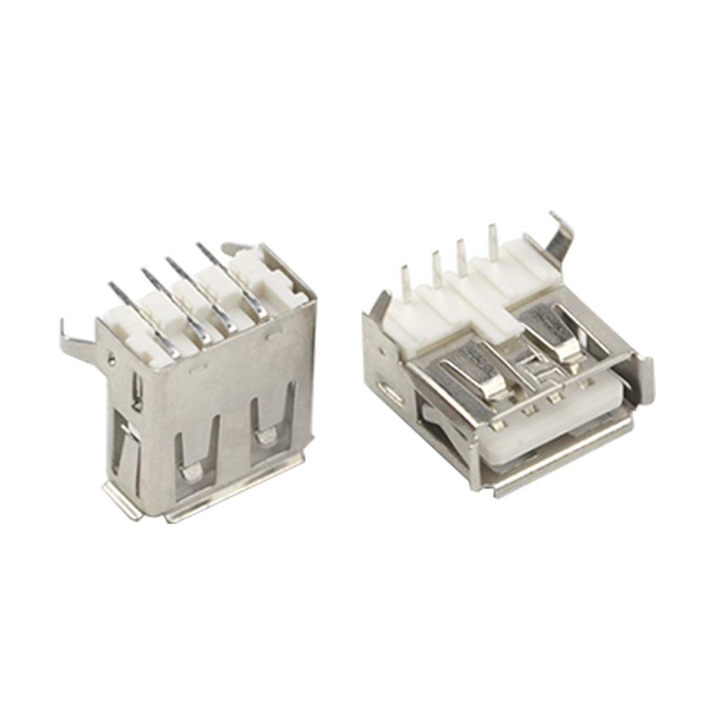 100Pcs USB Standard Port Female Solder Right Angle 4Pin Plug Soldering ...