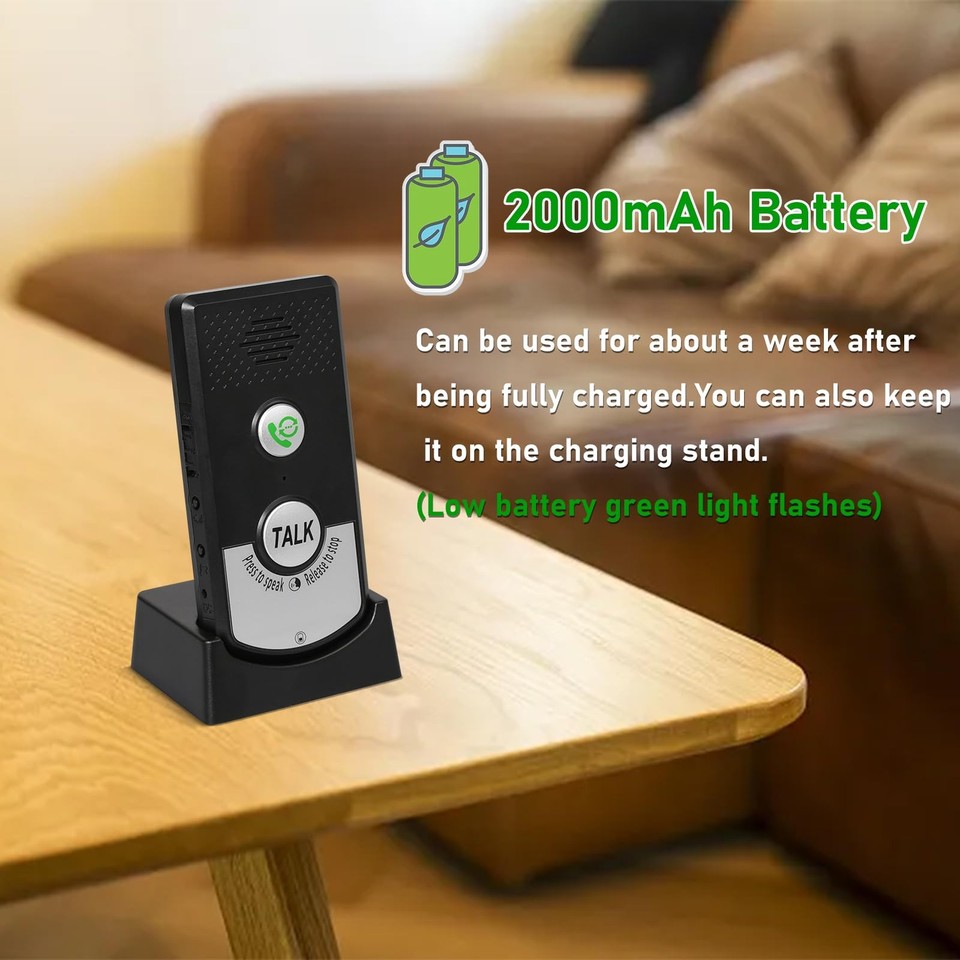 2 Way Wireless Intercom for Home Hospital Hotel,1000m Range Indoor ...