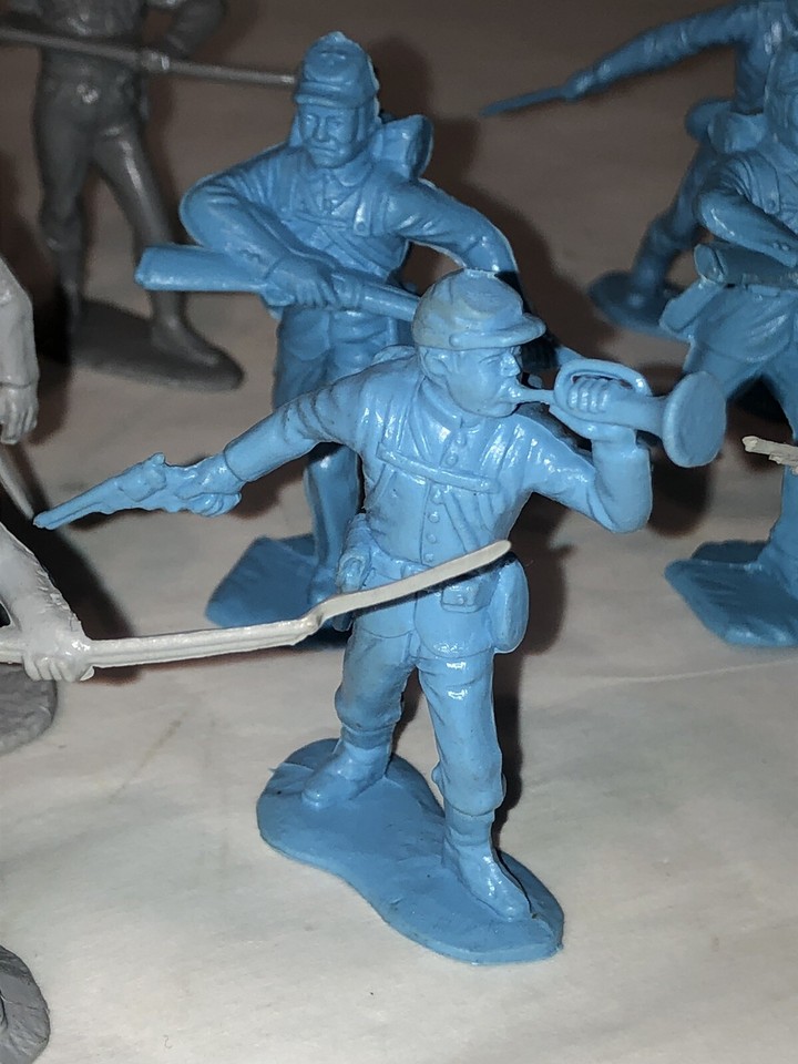 Marx Reissue ACW 54mm Union Light Blue And Gray Plastic Toy Soldiers | eBay