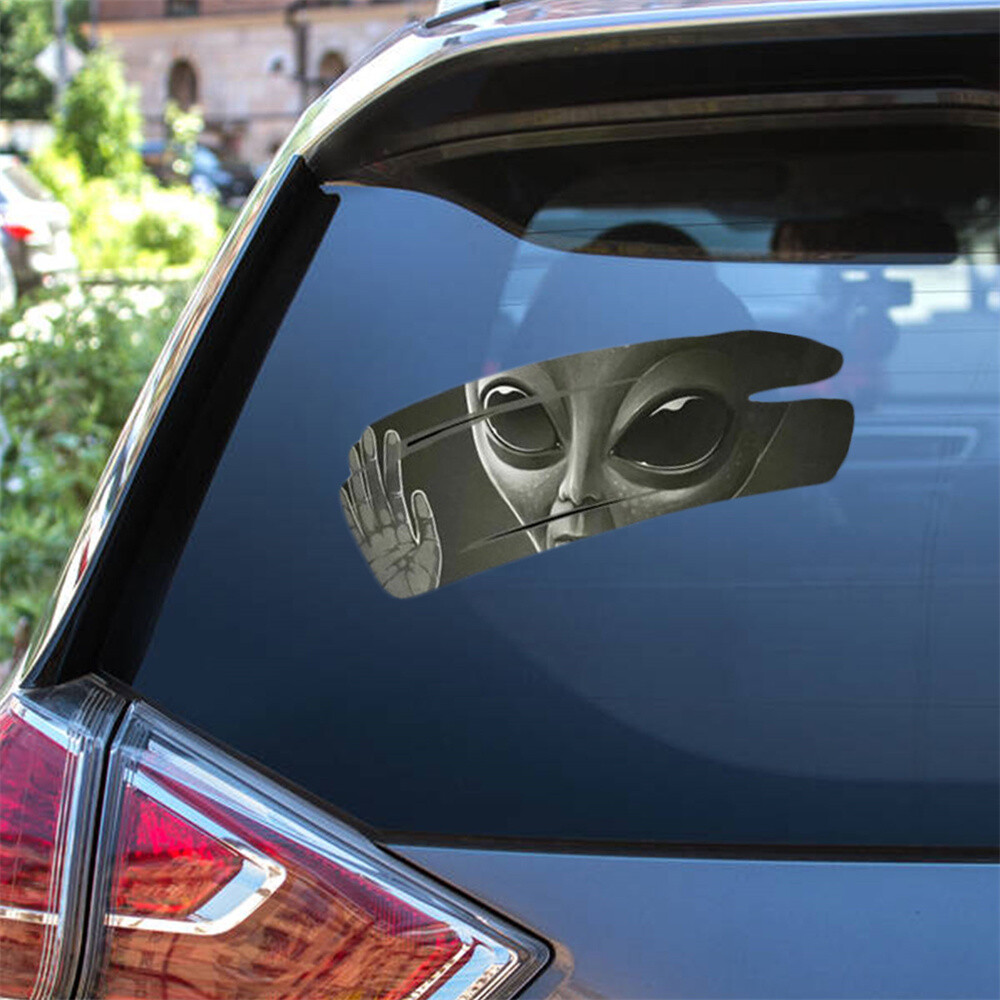 1Pcs Alien Car Window Windshield Decal Sticker Vinyl Alien In The Car ...