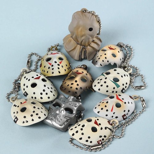 10pc Horror Mask Pendant Set Keychain Jason Voorhees Friday 13th Action ...