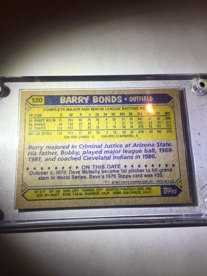 🔥 16 Different Types of ERRORS 🏴‍☠️ 1987 TOPPS #320 Barry Bonds Rookie ...