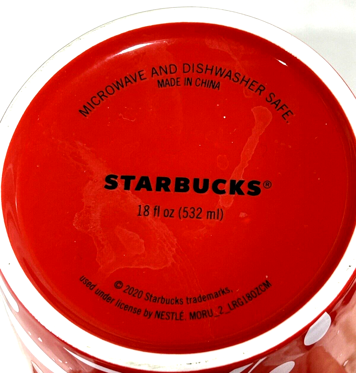 Starbucks 2020 Large Red White Speckled Print Ceramic Mug Coffee Cup ...