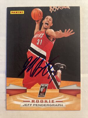 2009 Panini Jeff Pendergraph Autographed Card Portland Trail Blazers ...