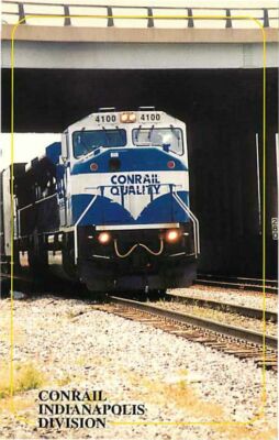 Postcard Consolidated Rail Corp Conrail Locomotive, Indianapolis ...