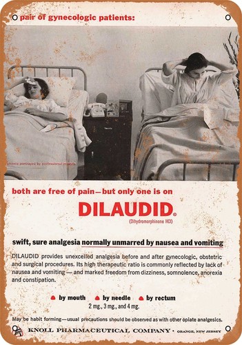 METAL SIGN - 1932 Dilaudid for Gynecologic Patients - Vintage Look ...