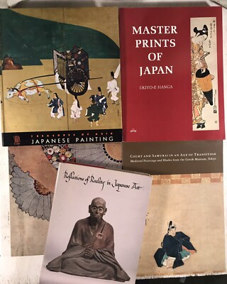 5 Book Bundle on Japanese Art Prints Painting Kimono Blades Swords Etc ...