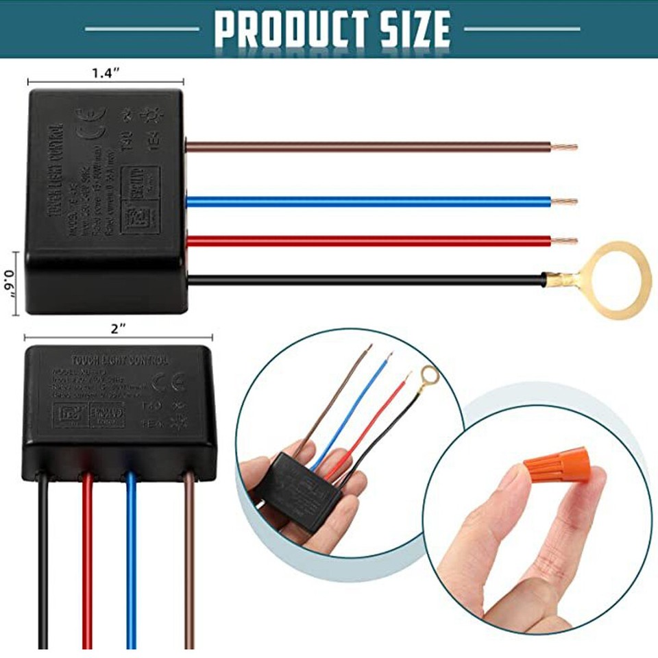 3 Way Touch Sensor Dimmer, Touch Lamp Repair Kit Control Module ...
