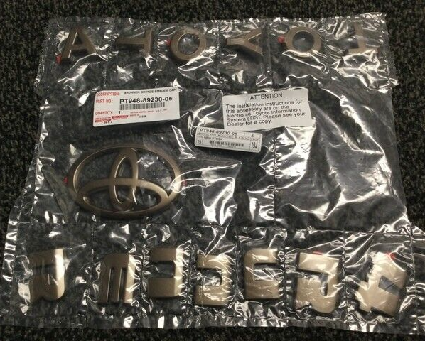 Toyota 4Runner 2023 40th Anniversary Bronze Emblem Overlay Kit Genuine ...