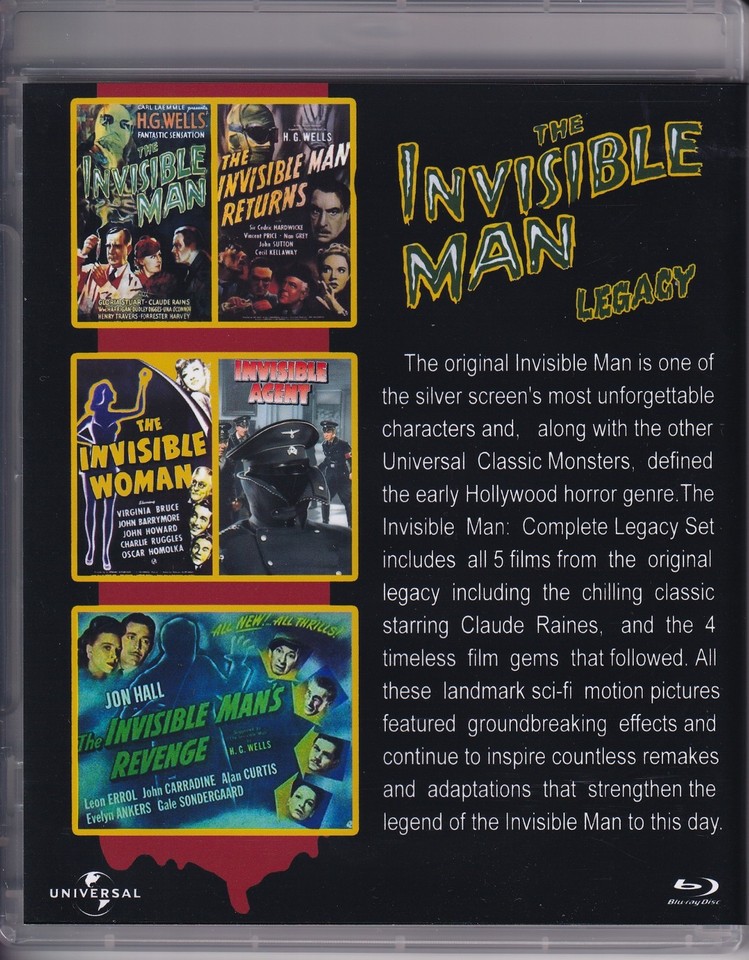 INVISIBLE MAN: Legacy Collection - 3 Disc Set BLU-RAY | eBay