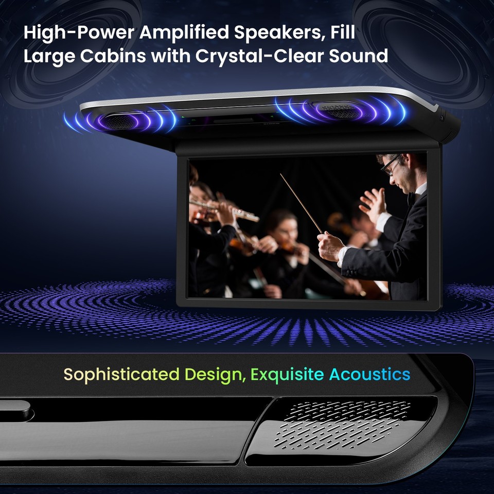 21.5" Car TV Coach Bus Flip Down Roof Monitor Overhead HD Screen 1080P ...