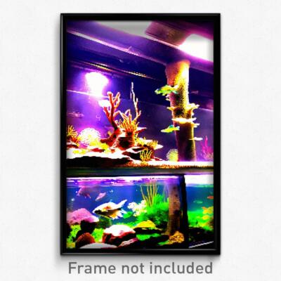 Pixel Art Poster - Harmonious Aquarium (8 Bit Psychedelic Video Game ...