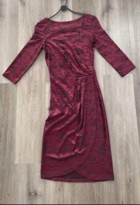 FCUK FRENCH CONNECTION BURGUNDY RED WRAP STYLE PARTY COCKTAIL DRESS ...