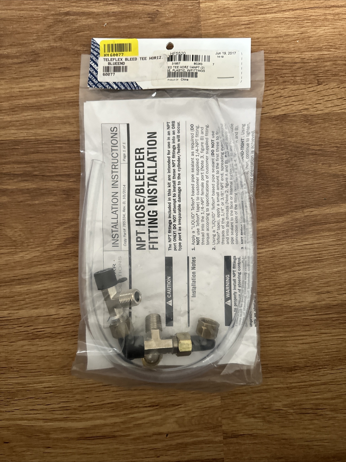 NEW TELEFLEX MARINE BLEEDER TEE HORIZONTAL KIT PART NO. HA5438 | eBay