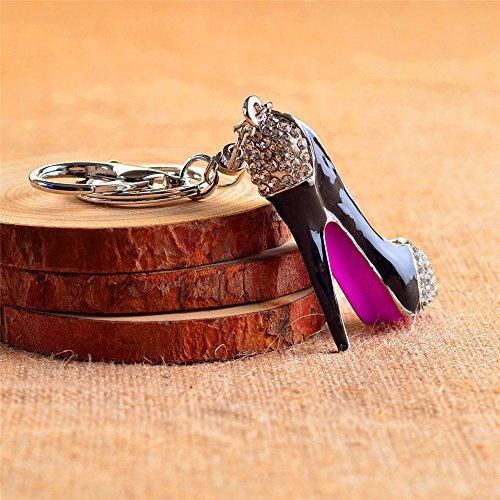 Lady Gift Rhinestone Enamel Stiletto High Heel Shoe Crystal Keychain ...