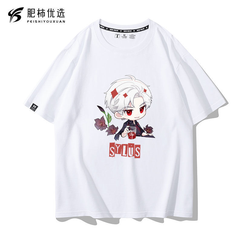 Love and deepspace Sylus Cosplay Cartoon printing T-shirt short sleeved ...