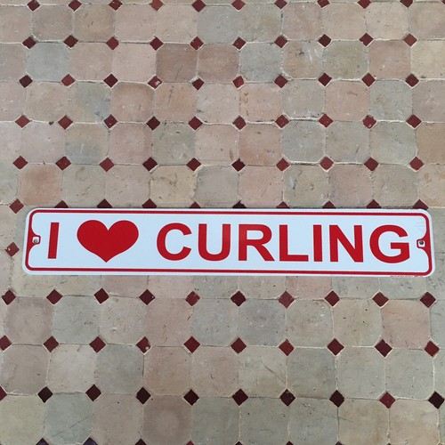 I Love Curling Metal Sign 3”x18” Olympics Ice Stones Sports Winter | eBay