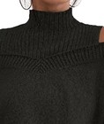 Women's Casual Cable Knit Long Sleeve Ribbed Mock Neck Cold Shoulder ...