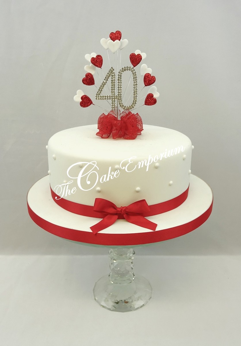 Happy 40th Anniversary Cake 40th Wedding Anniversary Cake With Red