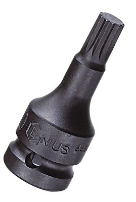 Genius Tools 3/8" Dr. M10 Triple Square Impact Bit Socket, 52mmL (CR-Mo ...