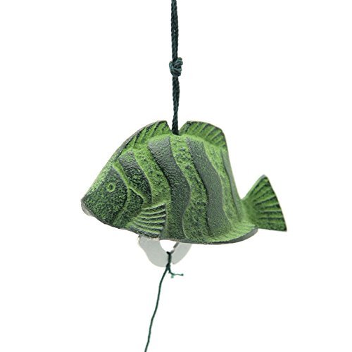 Japanese Tropical Fish FURIN Wind Chimes Cast Iron Green Made in Japan ...