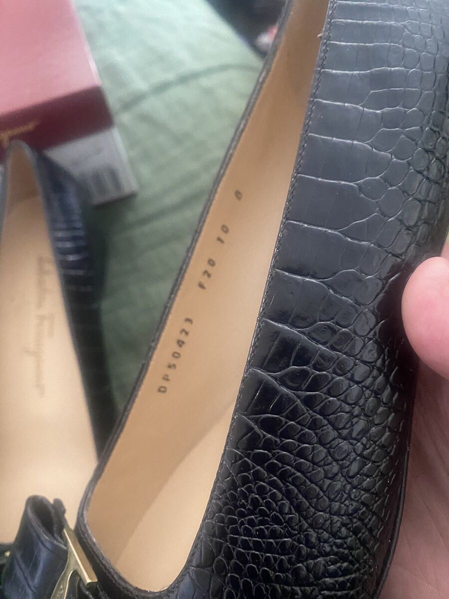 Salvatore Ferragamo Boutique Vara ? Nero Calf Croc Prt Salvatore Ferragamo Boutique Vara ? Nero Calf Croc Prt