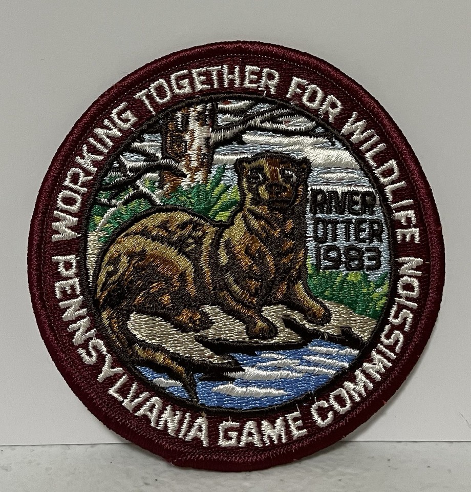 1983 PA Game Commission River Otter Patch ORIGINAL Working Together for ...