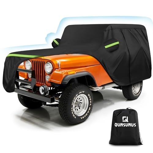 For Jeep CJ5 1955-1983 Waterproof Car Cover All Weather with Zipper and ...