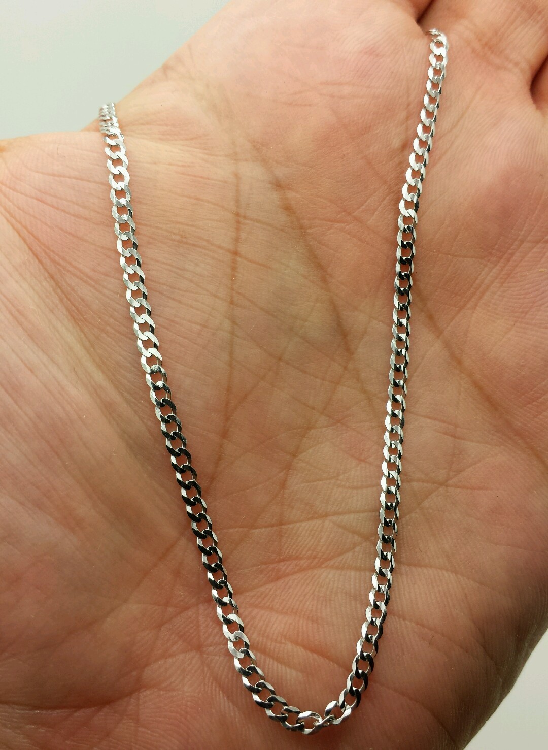 14k Solid White Gold High Polish Cuban Curb Chain Anklet 10" | eBay