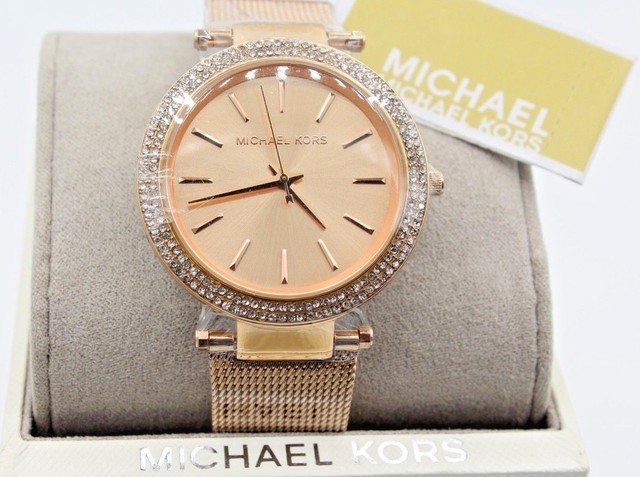 Michael Kors MK3369 Ladies Rose Gold-tone Darci Bracelet 39mm Watch for ...
