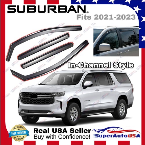 For Chevrolet Suburban 21-23 In-Channel Vent Window Visors Rain Guard ...