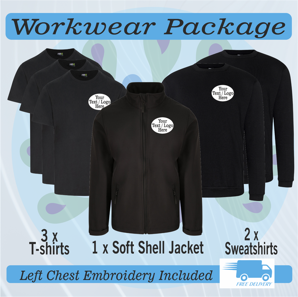 Workwear bundle. Embroidered workwear package. Personalised workwear ...