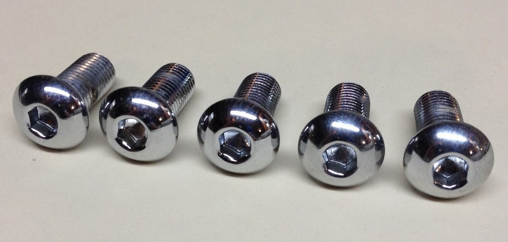 5 CHROME HARLEY FRONT BRAKE ROTOR BOLTS softail dyna touring hd 5/16 ...