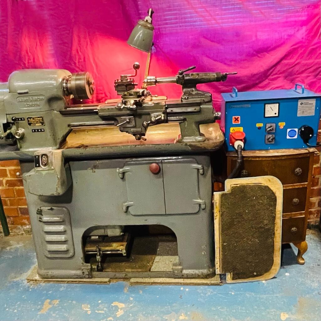 Three Phase Smart and Brown Model M, Mk 1 Metal Lathe. With Converter ...