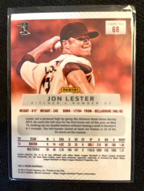 MLB - Jon Lester 2012 Panini Prizm MLB Players Choice - Red Sox | eBay
