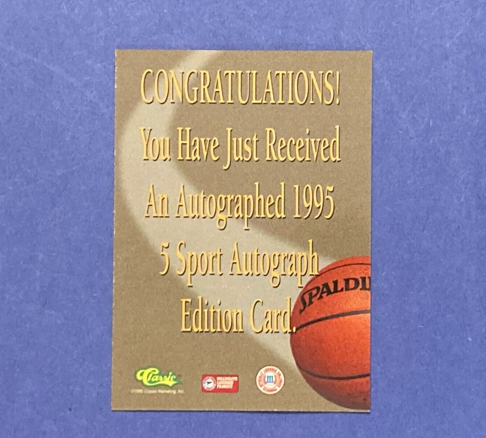 1995-96 Classic 5 Sport Autograph Michael Finley Auto RC Rookie Free ...