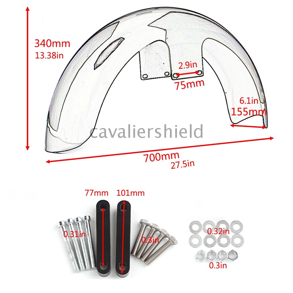 19" Harley Touring CVO Road Street Glide Wheel Wrap Front Fender Vivid ...