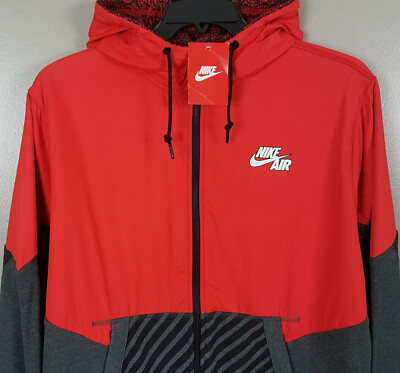 NIKE AIR BASKETBALL HOODIE SWEATSHIRT JACKET RED RARE NEW 588822-657 ...